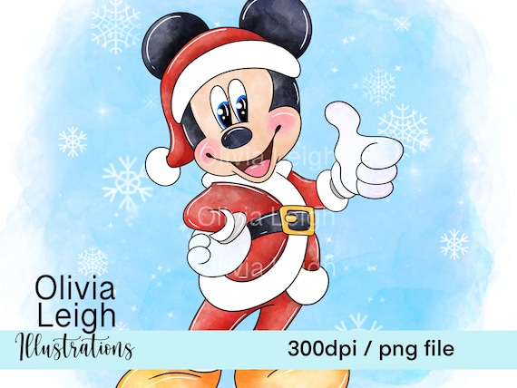 Mickey and Minnie Mouse Christmas Cute Clipart PNG Files - Etsy