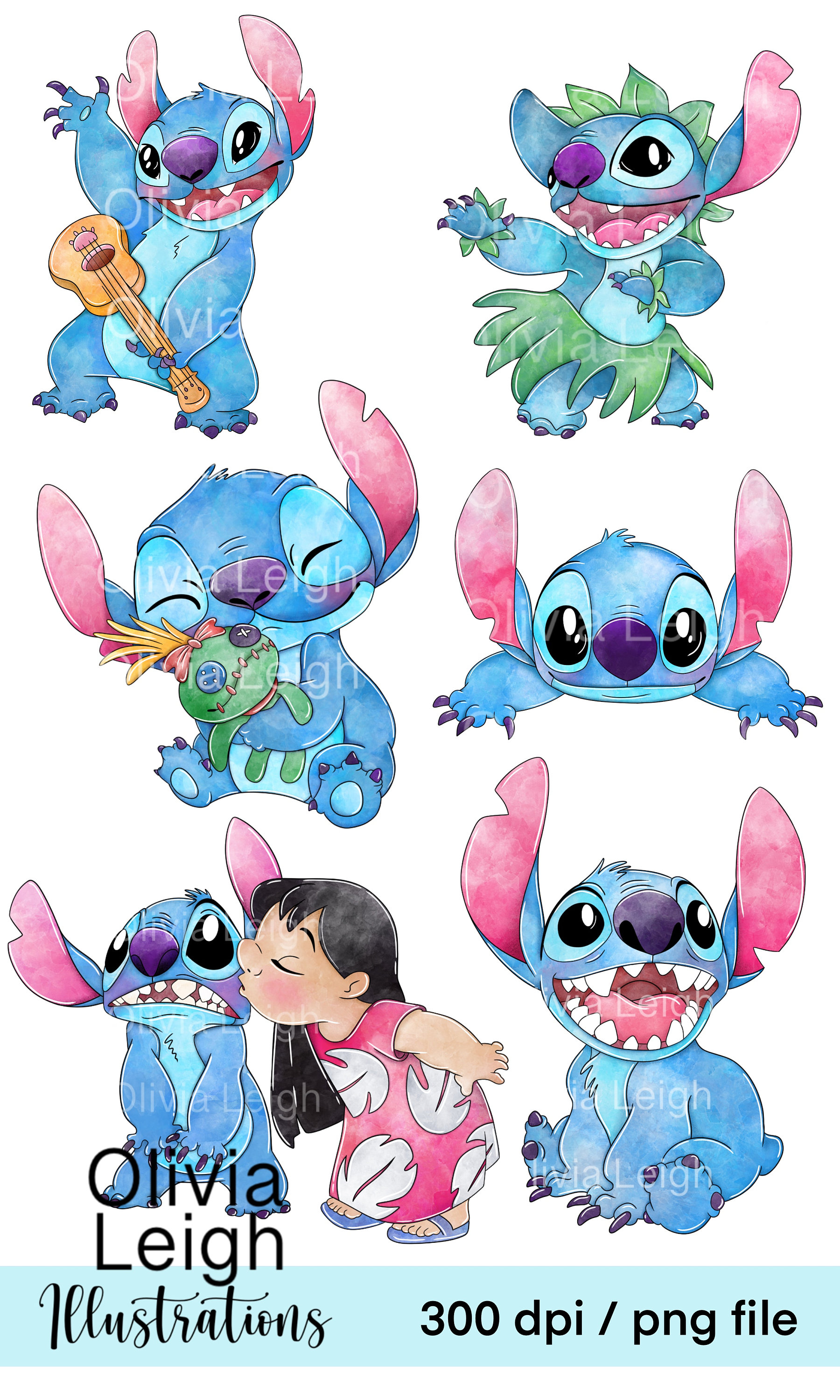 Set of Stitch Clipart PNG Files DIGITAL DOWNLOAD Printable - Etsy