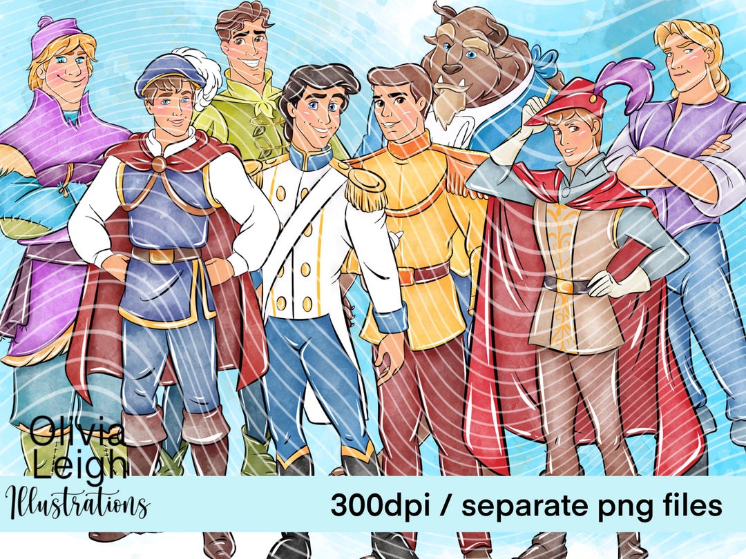 Set of Princes Clipart PNG Files DIGITAL DOWNLOAD Printable - Etsy