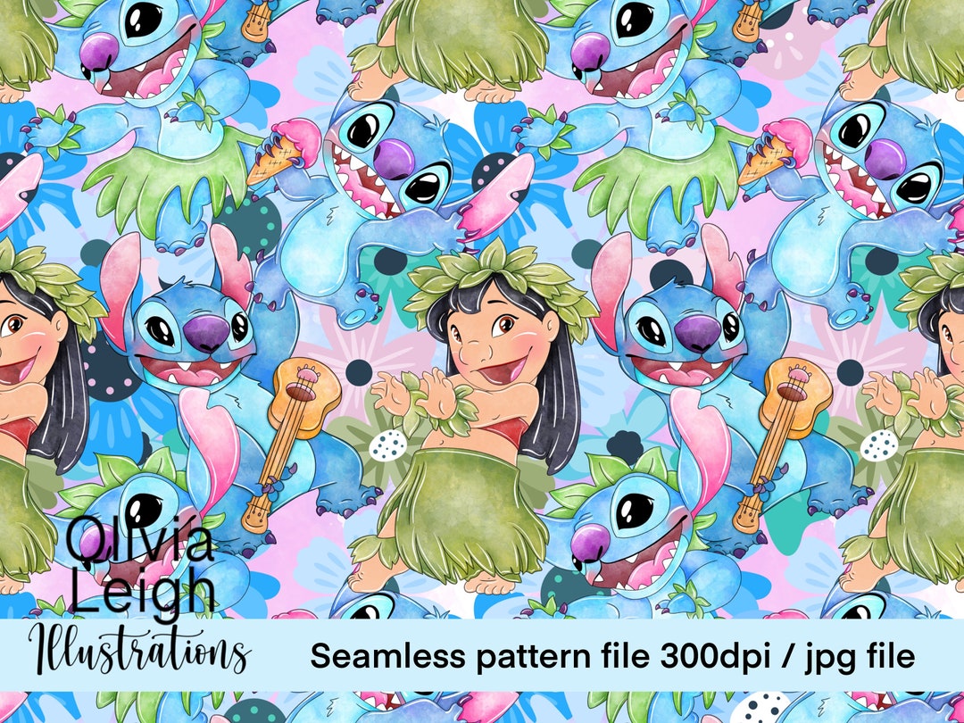 Cute Lilo and Stitch Seamless Pattern. Digital Paper. DIGITAL - Etsy