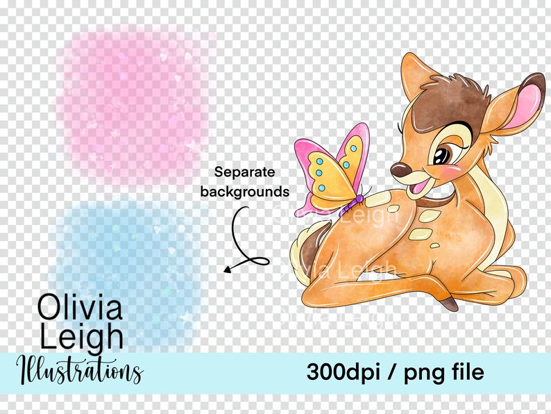 Bambi and Thumper Rabbit Cute Clipart PNG Files DIGITAL - Etsy
