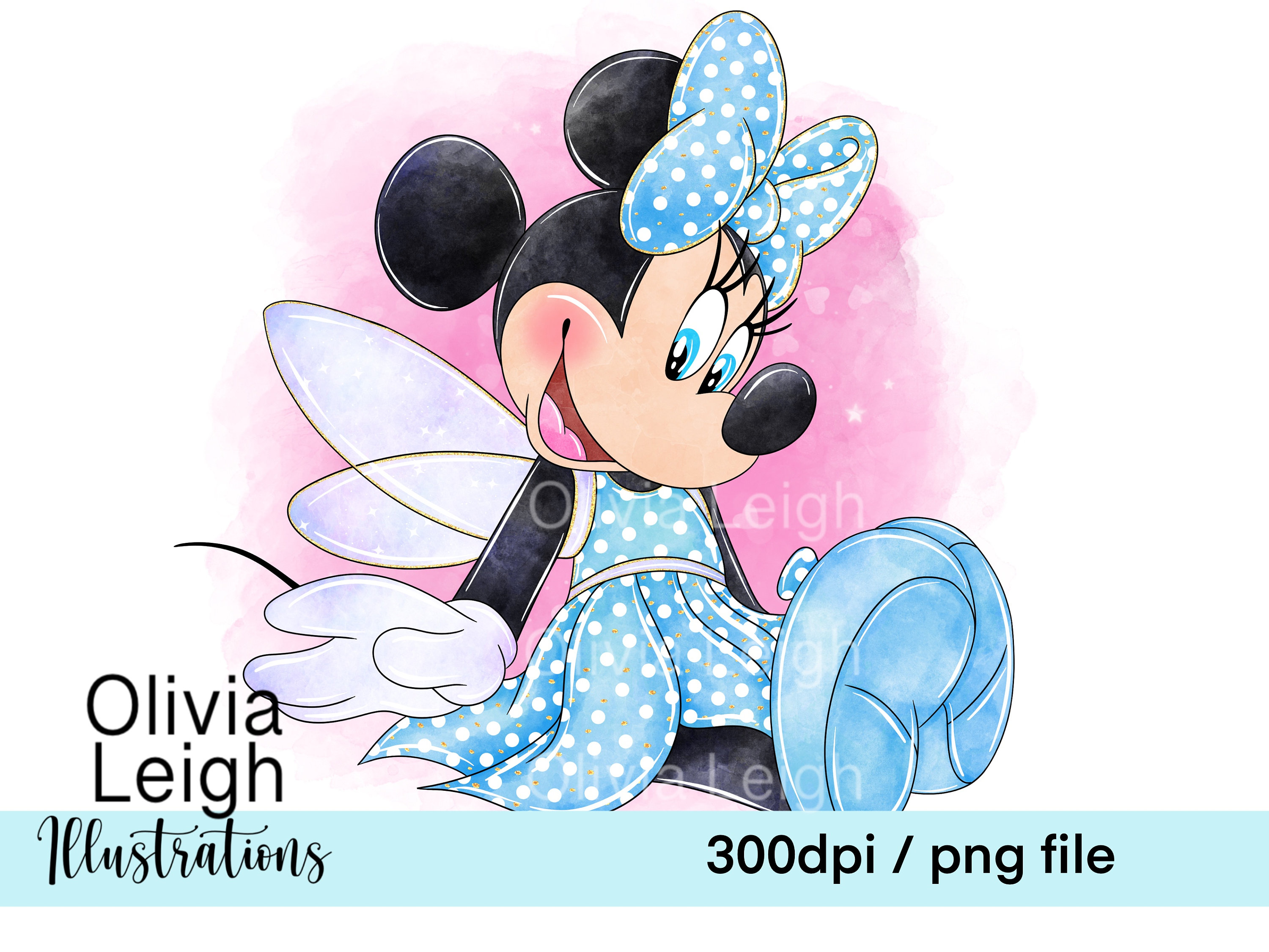 Minnie Mouse Cute Fairies Clipart PNG Files DIGITAL DOWNLOAD Children's ...