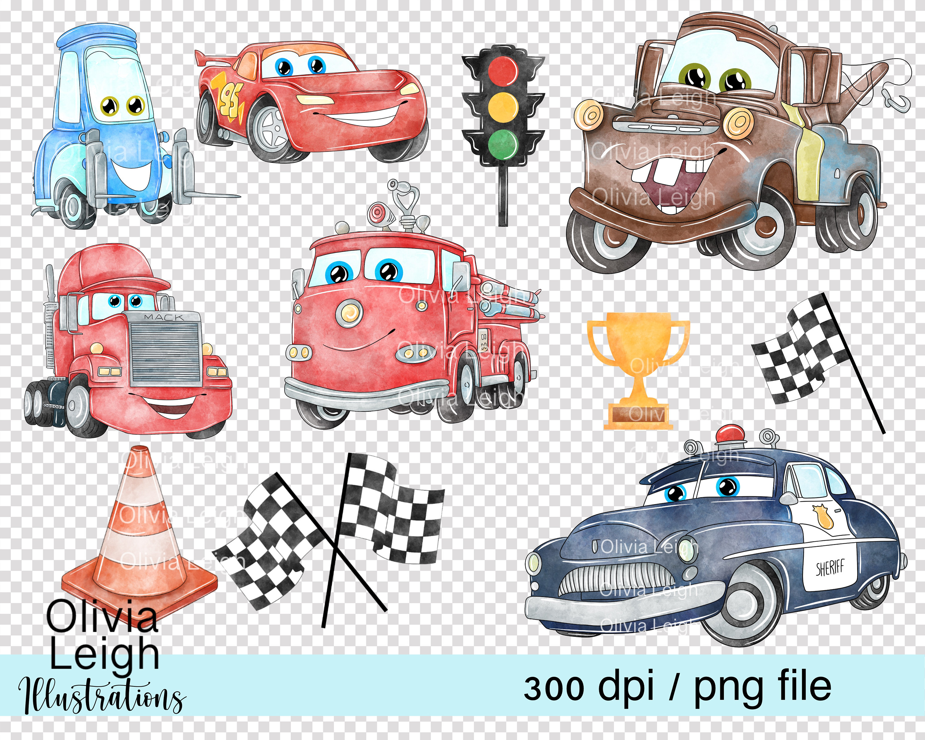 Set of Cars Cute Clipart Watercolour Backgrounds PNG Files - Etsy Australia