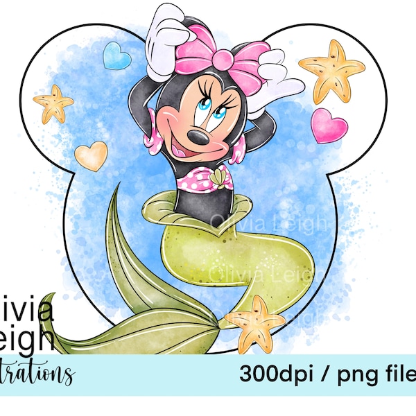 Mermaid Mini Mouse - Etsy