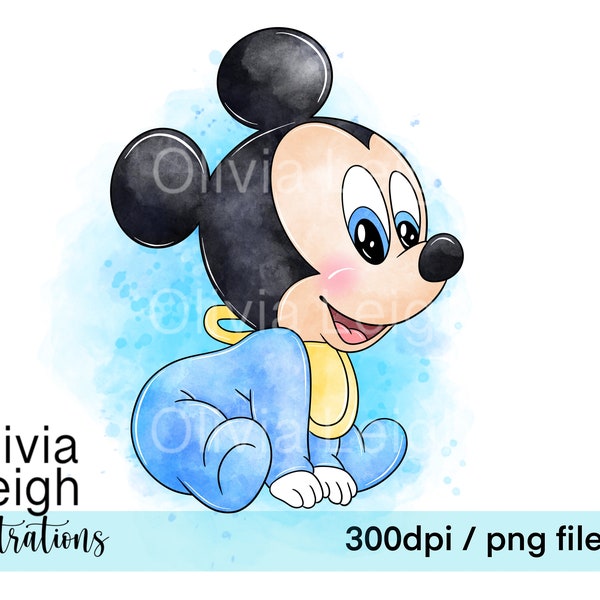 Baby Blue Mickey - Etsy