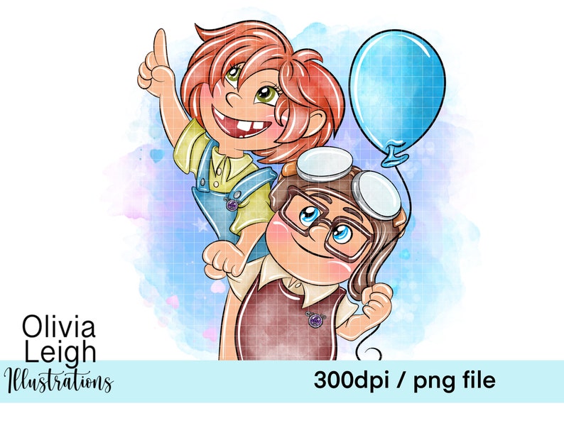 Up Carl and Ellie Cute Clipart PNG Files DIGITAL DOWNLOAD Printable - Etsy