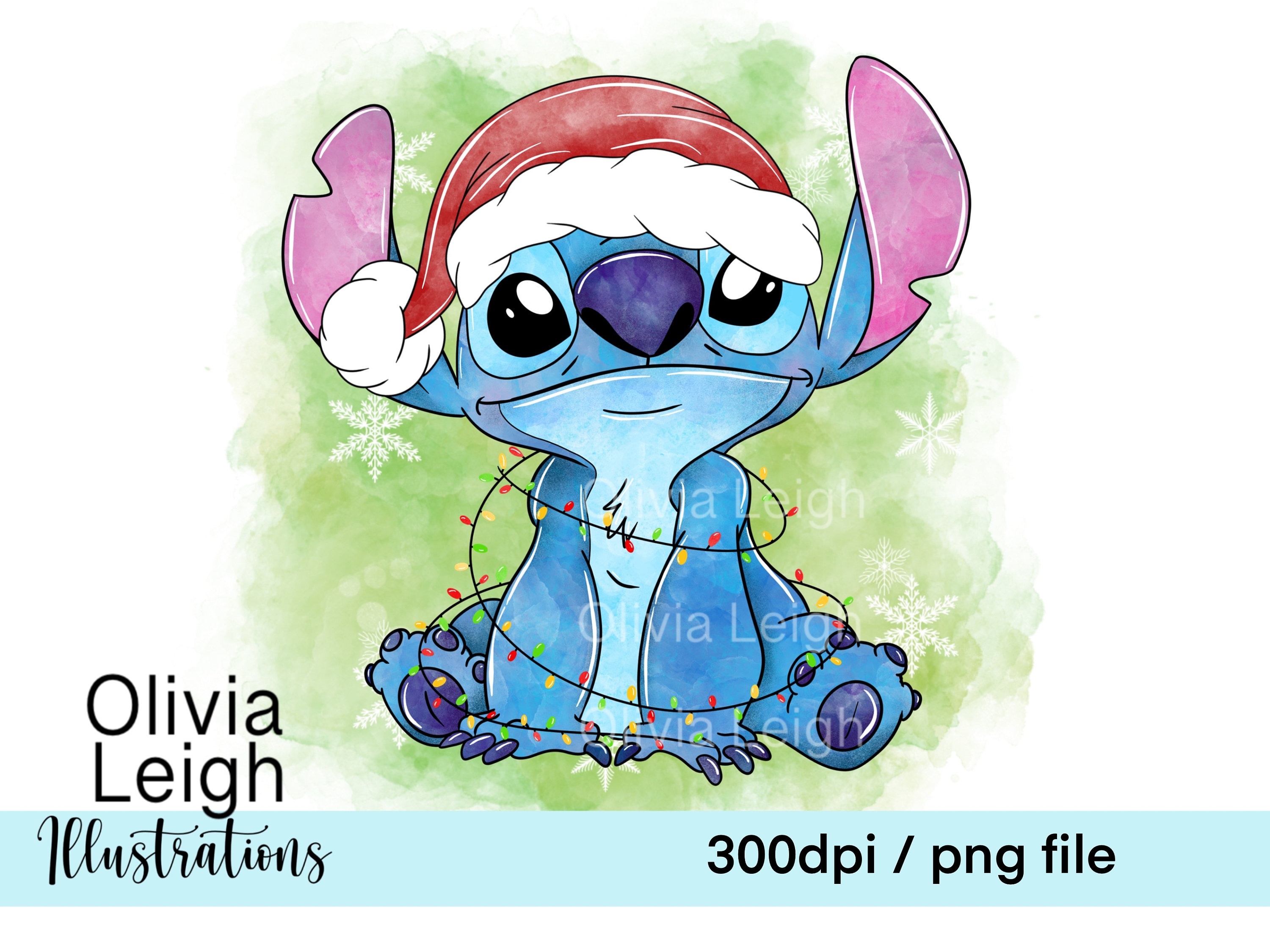 Cute Stitch Christmas Clipart PNG Files DIGITAL DOWNLOAD - Etsy