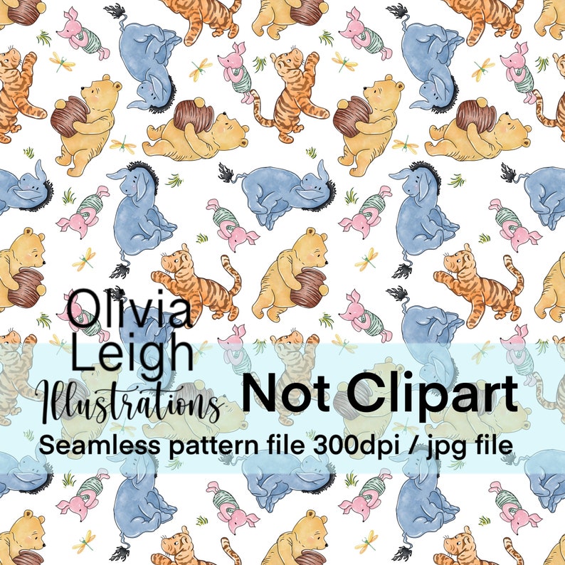 Classic Winnie the Pooh Seamless Pattern. Digital Paper. - Etsy