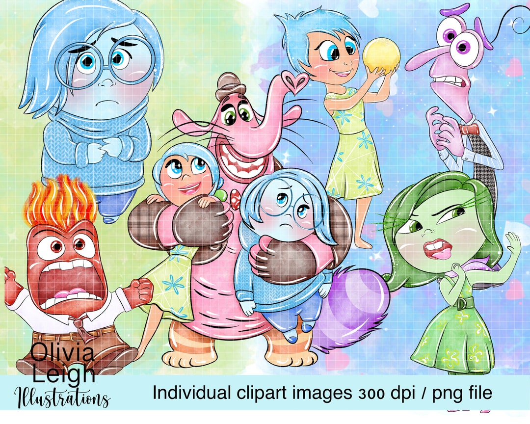 Inside Out Cute Clipart Set PNG Files Hand Drawn DIGITAL DOWNLOAD - Etsy