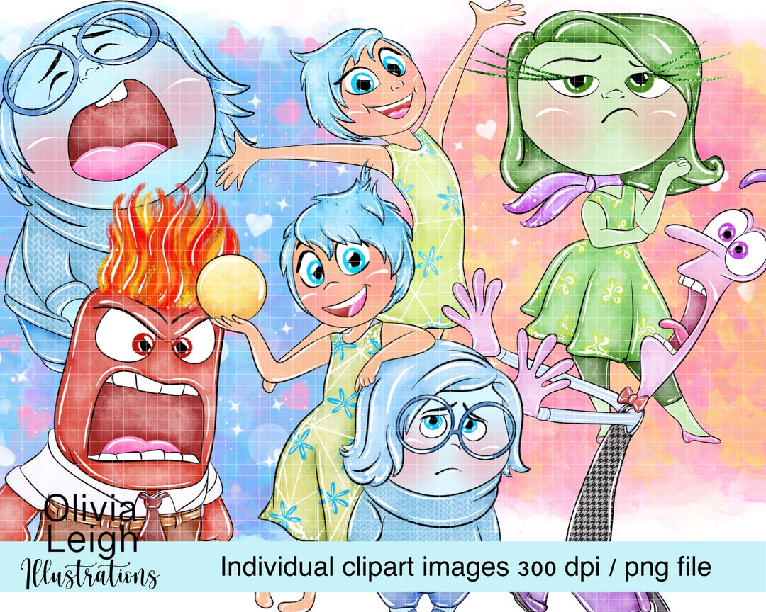 Inside Out Cute Clipart Set PNG Files Hand Drawn DIGITAL DOWNLOAD - Etsy