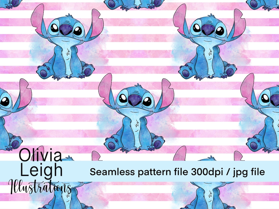 Lilo and Stitch Cute Seamless Pattern. Digital Paper. DIGITAL DOWNLOAD ...