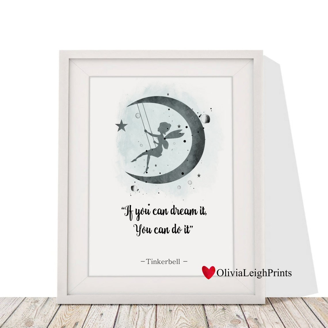 Tinkerbell Fairy Word Art Quote Print-wall Art-gift-nursery - Etsy