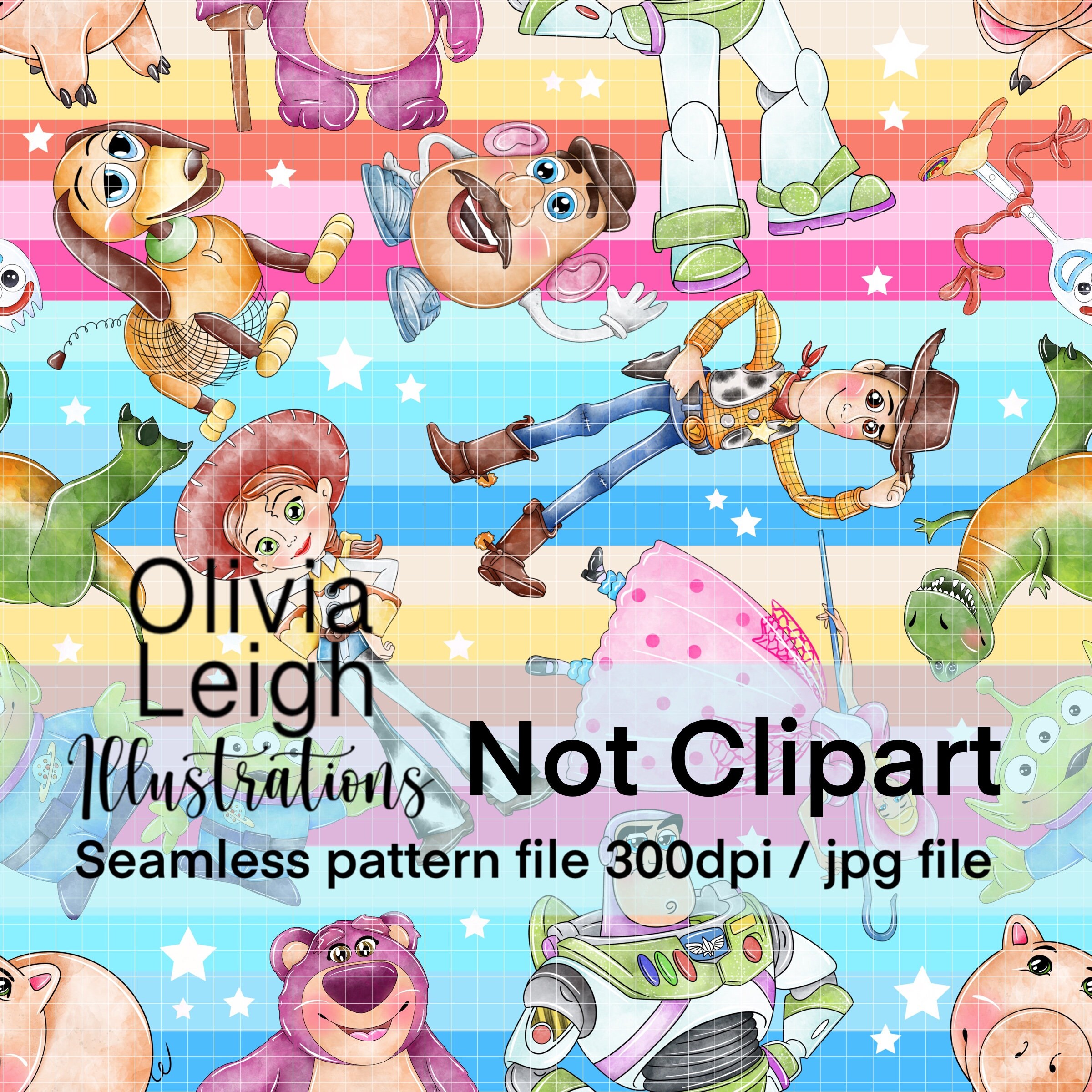 Toy Story Seamless Repeat Pattern. Digital Paper. DIGITAL DOWNLOAD ...