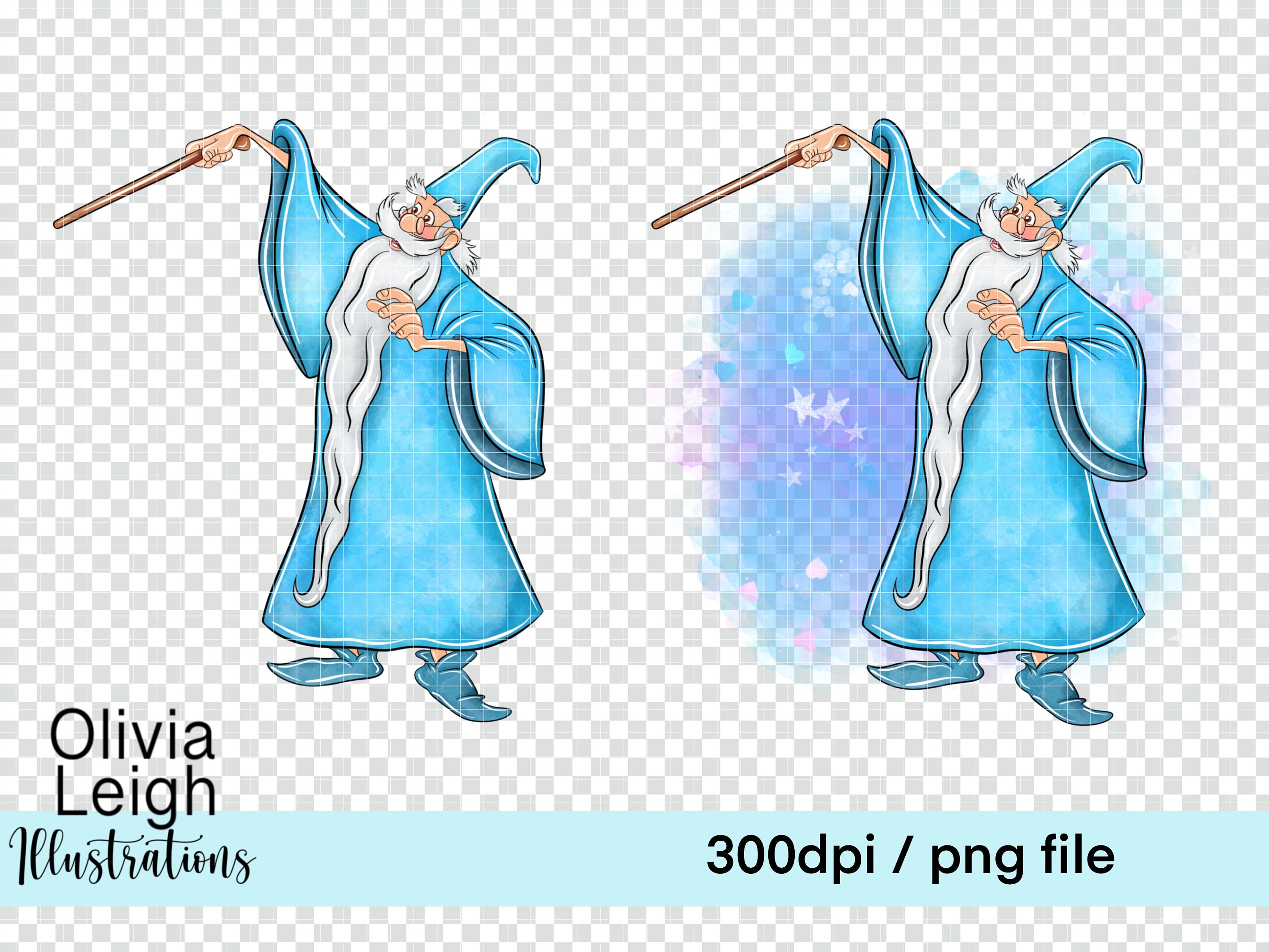 Sword in the Stone Wizard Cute Clipart PNG Files DIGITAL DOWNLOAD ...