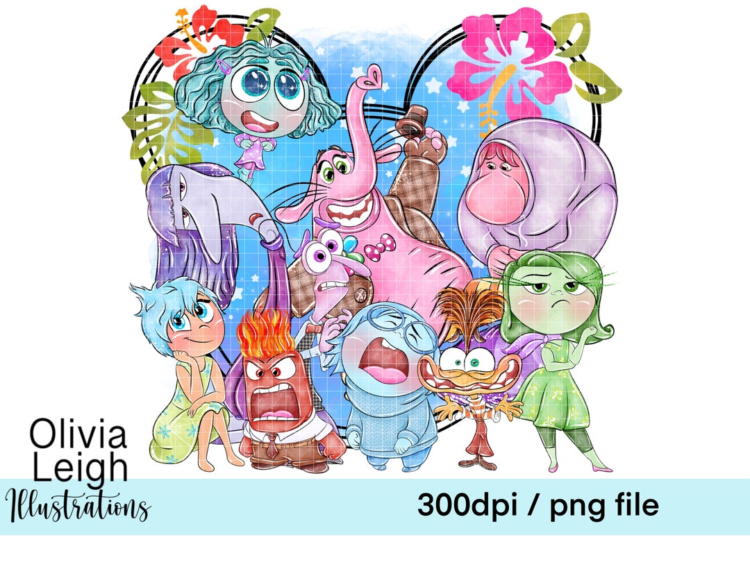 Inside Out Cute Clipart PNG Files Hand Drawn DIGITAL DOWNLOAD Printable ...