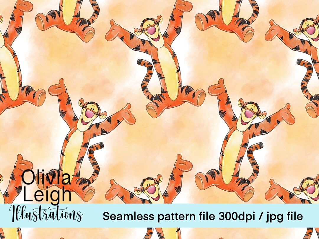 Cute Baby Winnie the Pooh Tigger Seamless Pattern. Digital - Etsy