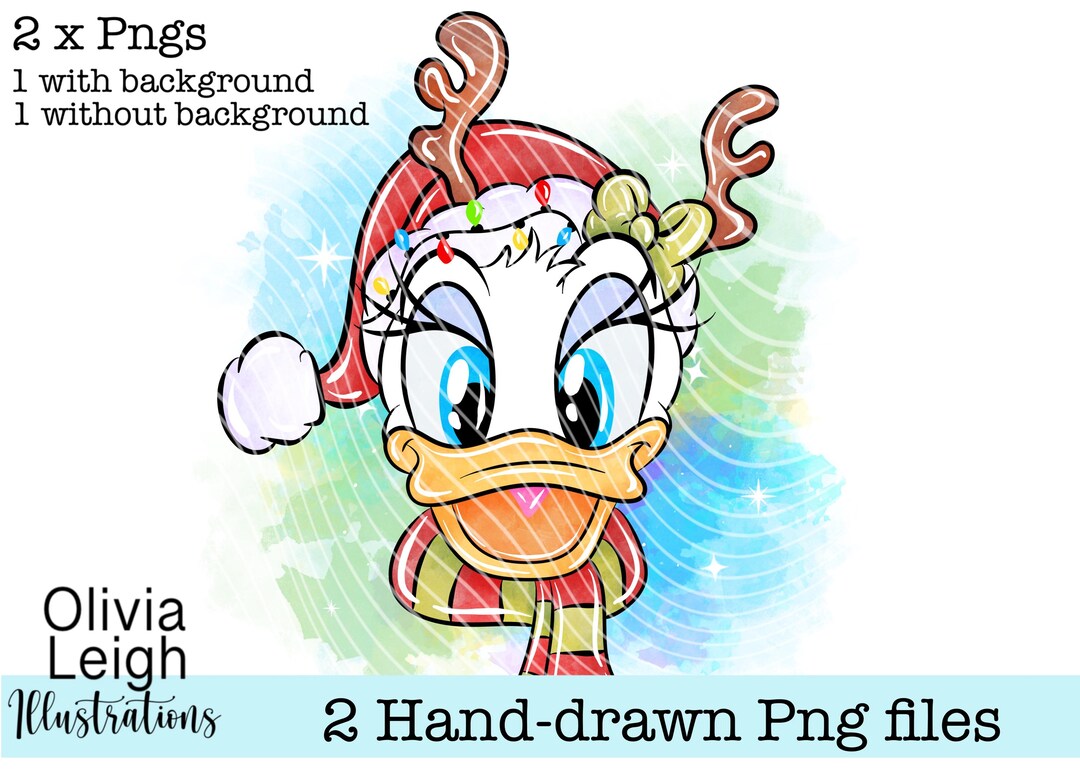 Christmas Daisy Duck Cute Clipart PNG Files DIGITAL DOWNLOAD Printable ...