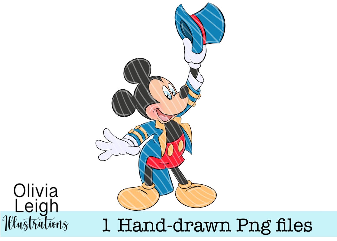Mickey Mouse, Circus, Cute Clipart PNG Files Hand Drawn DIGITAL ...