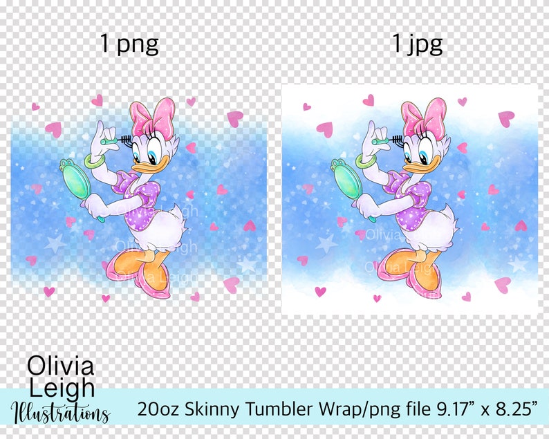 Daisy Duck Sublimation Design Wrap PNG File DIGITAL DOWNLOAD 20oz ...