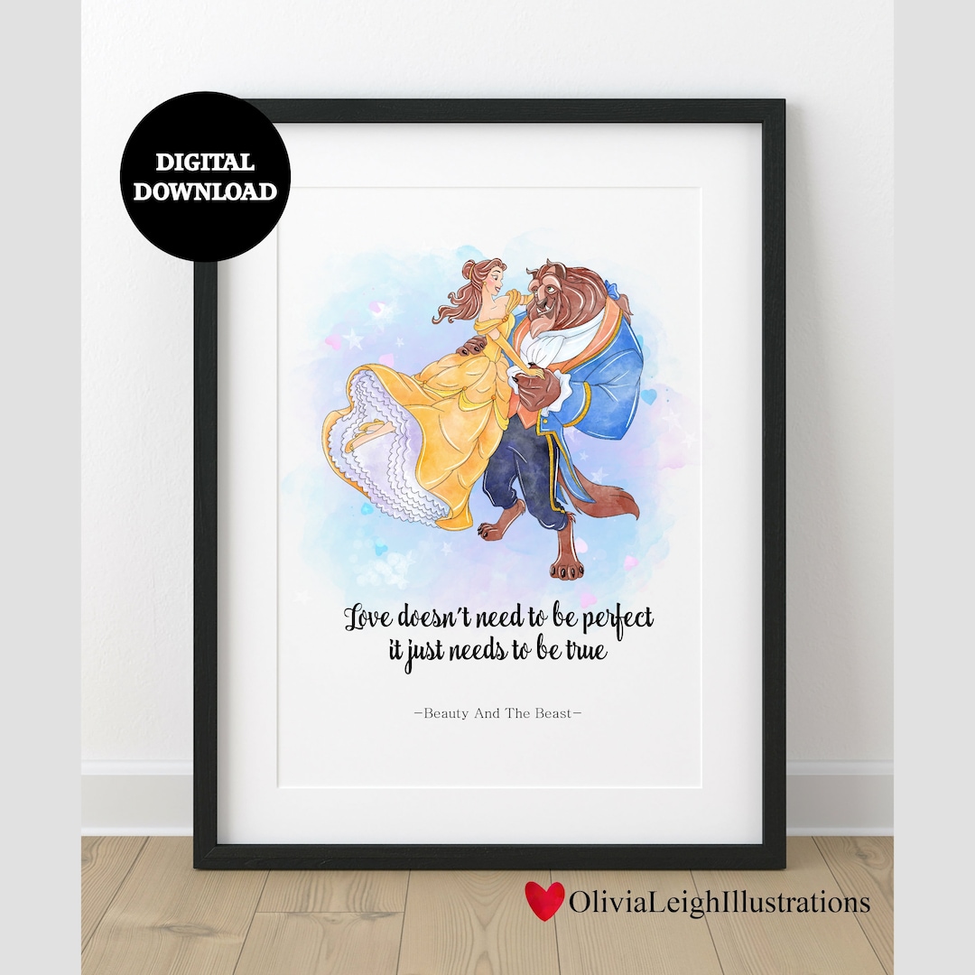 Beauty and the Beast Word Art Quote Print-wall Art-gift DIGITAL ...