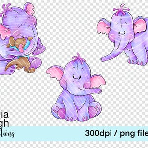 Winnie the Pooh, Heffalump Elephant Cute Clipart Set PNG Files Hand ...