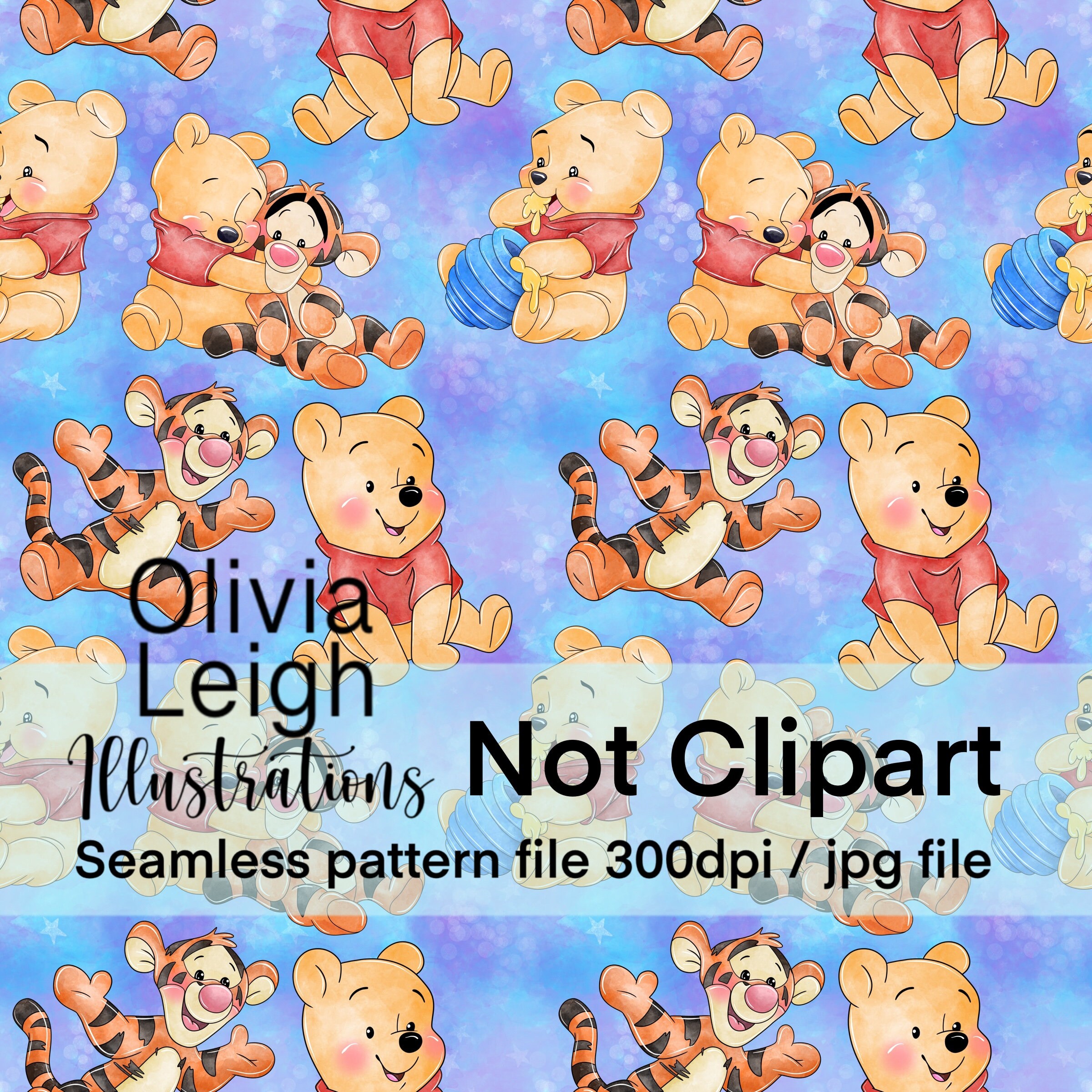 Cute Baby Winnie the Pooh and Tigger Seamless Pattern. Digital - Etsy
