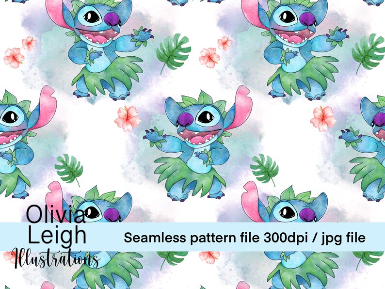 Lilo and Stitch Cute Seamless Pattern. Digital Paper. DIGITAL - Etsy