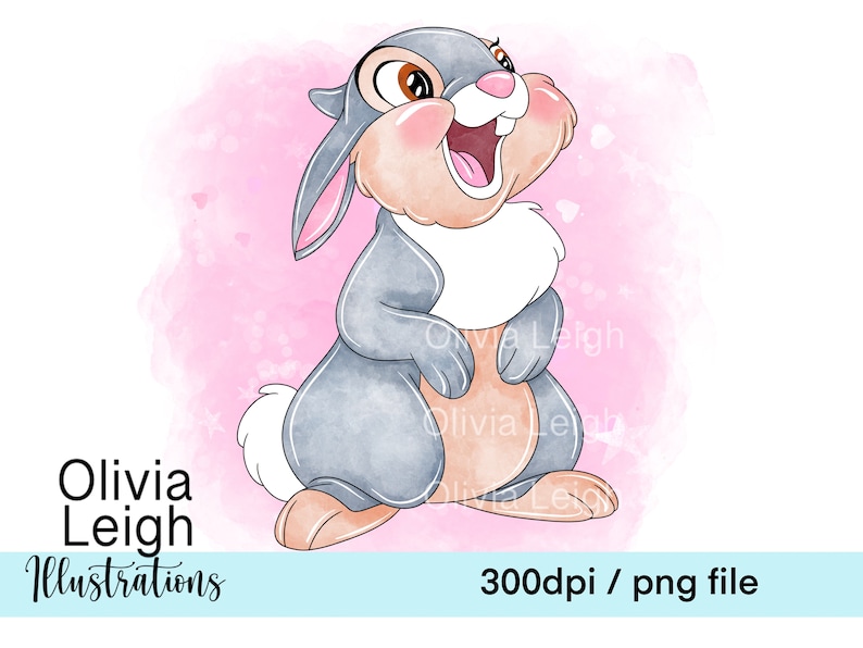 Bambi Thumper Rabbit Cute Clipart PNG Files DIGITAL DOWNLOAD - Etsy