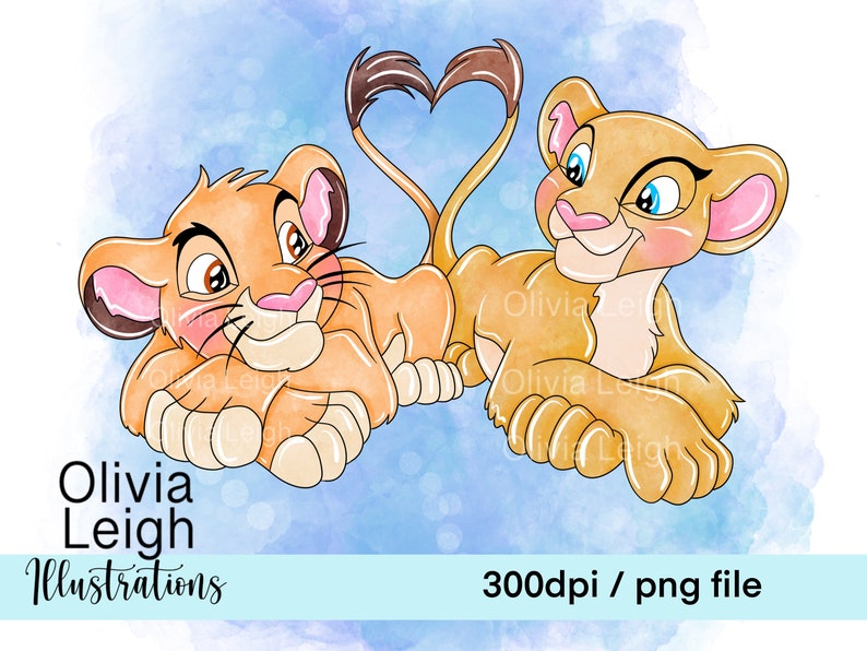 The Lion King Simba and Nala Cute Valentines Clipart PNG Files - Etsy