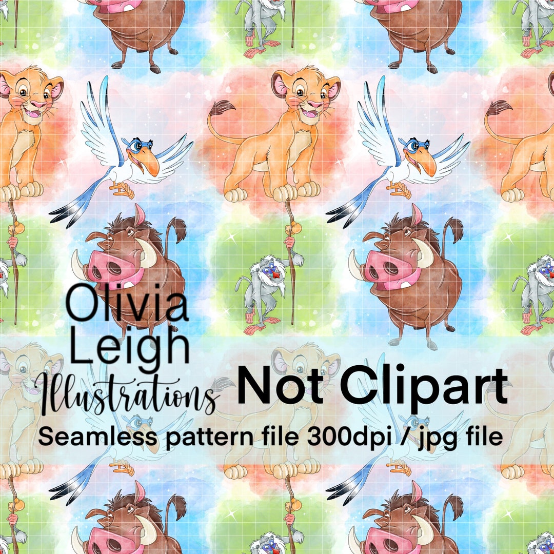 The Lion King Seamless Pattern. Digital Paper. DIGITAL DOWNLOAD ...