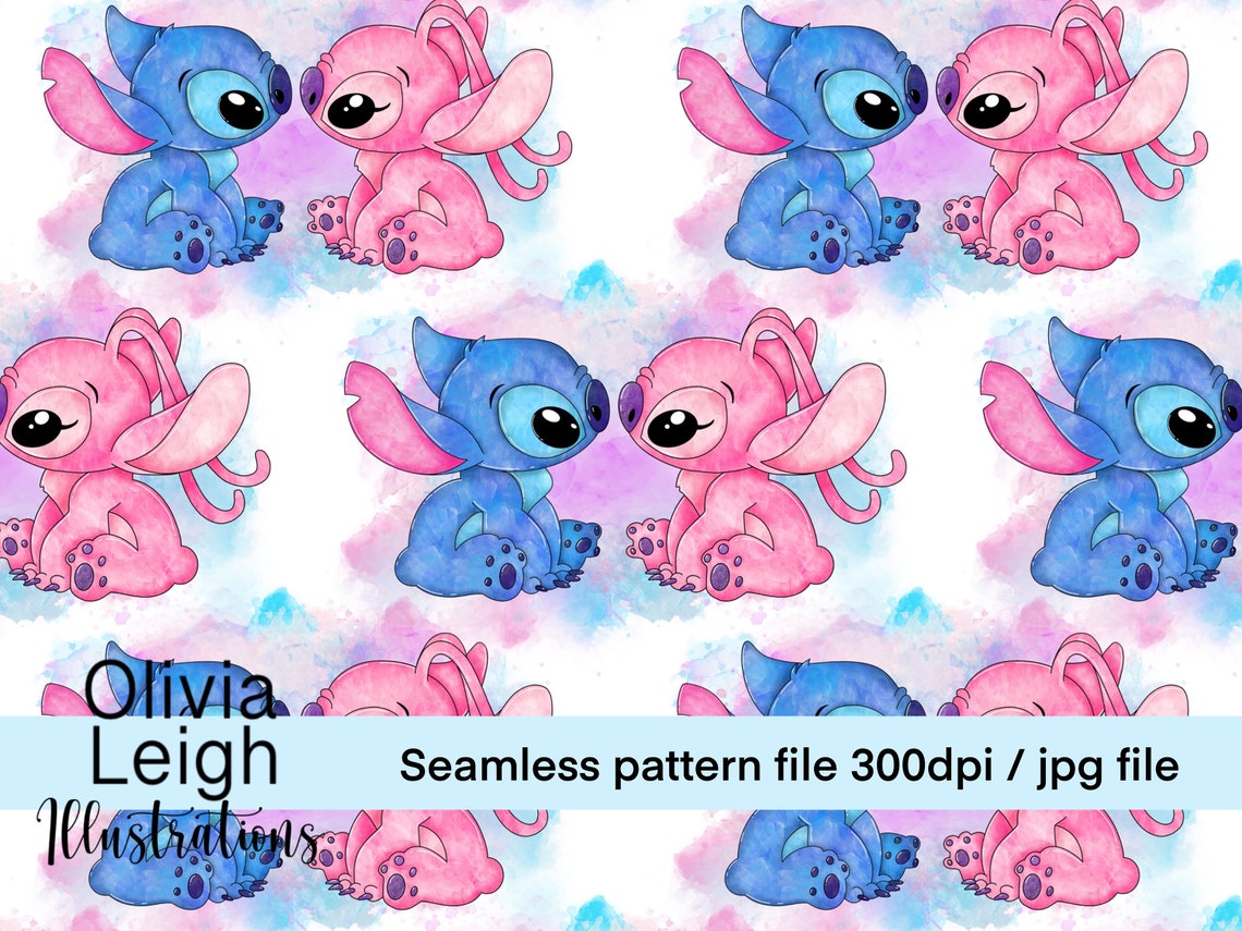 Lilo and Stitch Cute Seamless Pattern. Digital Paper. DIGITAL - Etsy