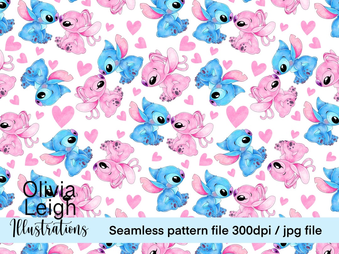 Cute Stitch and Angel Seamless Pattern. Digital Paper. DIGITAL - Etsy