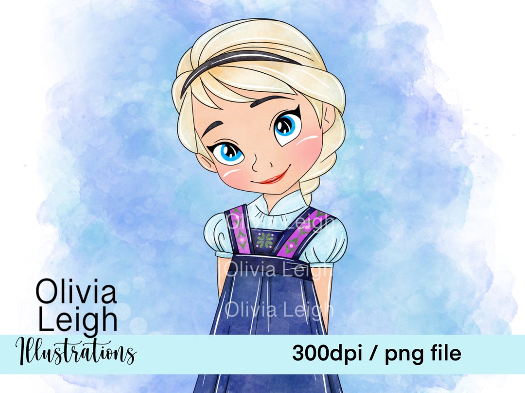 Baby Toddler Princess Elsa Frozen Cute Clipart PNG Files DIGITAL ...