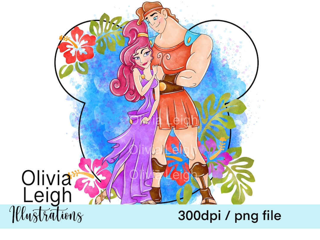 Hercules and Megara Cute Clipart Sublimation PNG Files DIGITAL DOWNLOAD ...