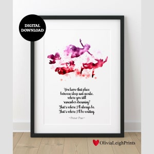 Peter Pan Word Art Quote Print-wall Art-gift-nursery DIGITAL DOWNLOAD ...