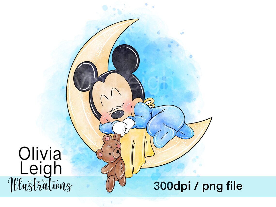 Cute Baby Mickey Mouse Clipart PNG Files DIGITAL DOWNLOAD - Etsy