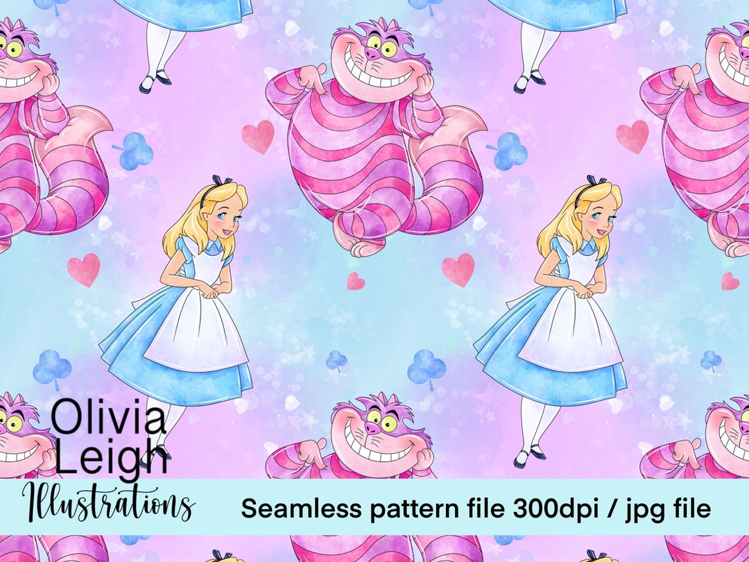 Alice in Wonderland Cute Seamless Pattern. Digital Paper. - Etsy