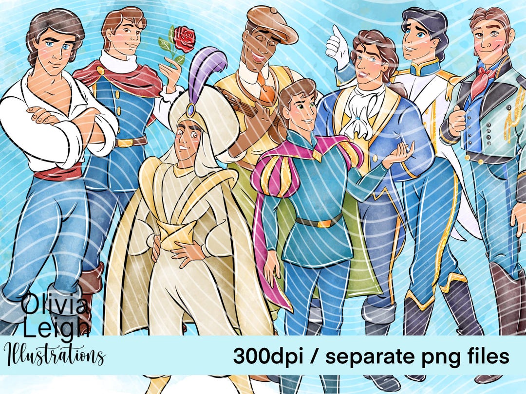 Set 2 of Princes Clipart PNG Files DIGITAL DOWNLOAD Printable - Etsy