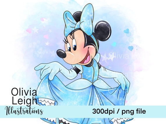 Minnie Mouse Princess Cinderella Cute Clipart PNG Files - Etsy