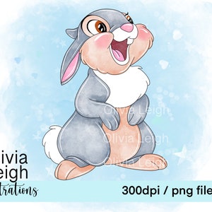 Set of Bambi and Thumper Cute Clipart PNG Files DIGITAL DOWNLOAD ...