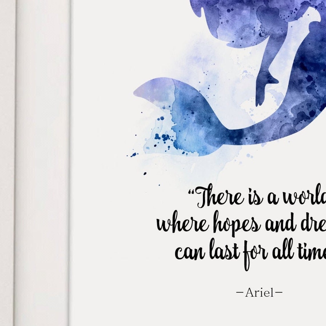 Princess Ariel Word Art Quote Watercolour Art Print-wall - Etsy