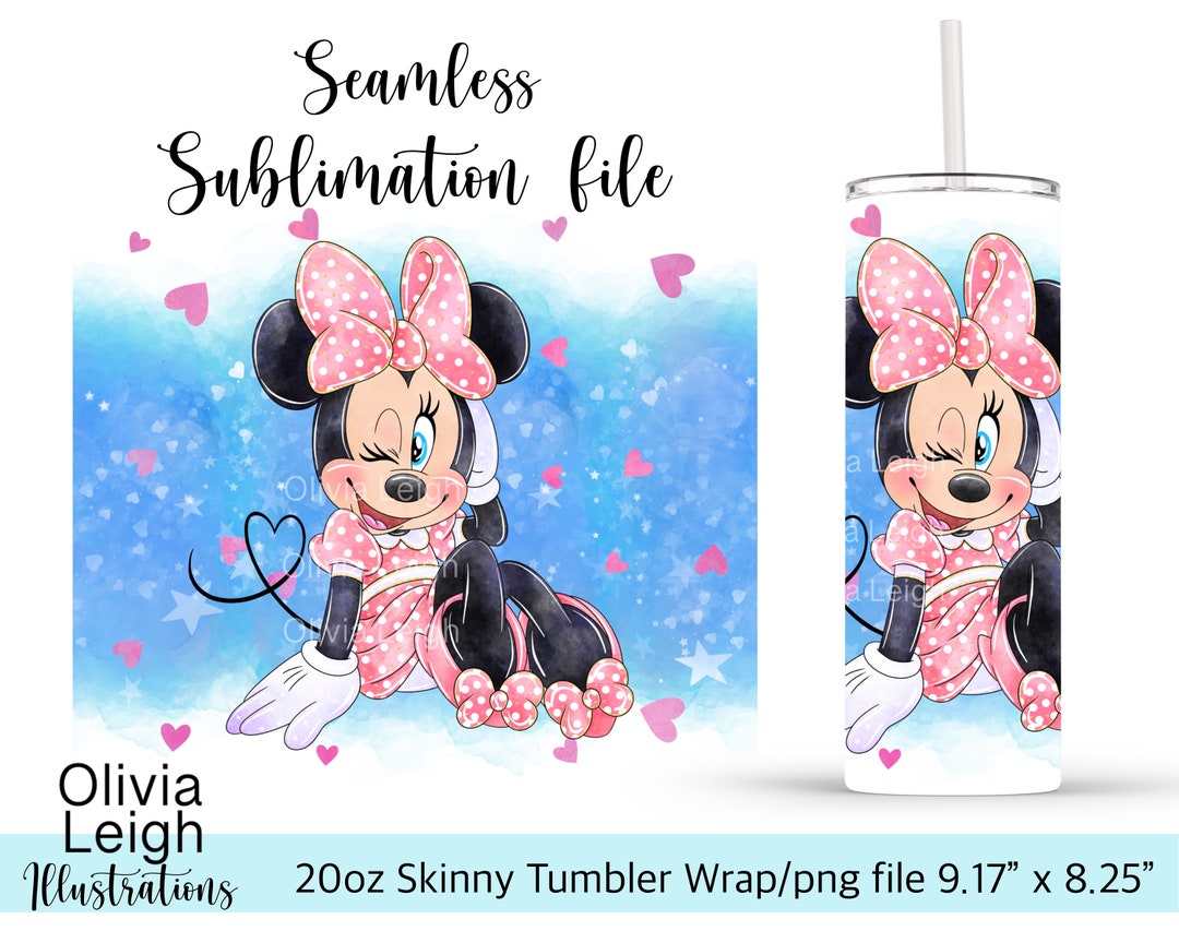 Minnie Mouse Sublimation Design Wrap PNG File DIGITAL DOWNLOAD 20oz ...