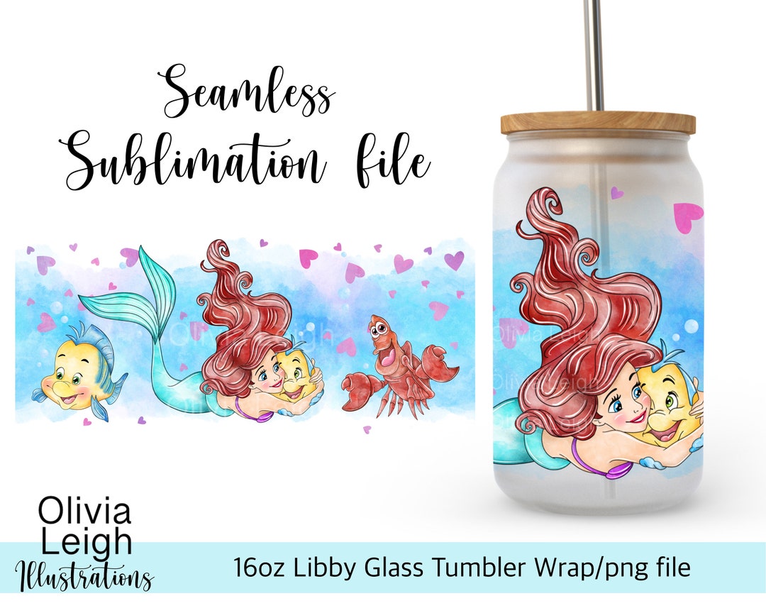 Princess Ariel the Little Mermaid Sublimation Wrap PNG File DIGITAL ...