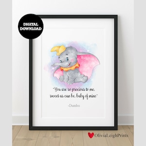 Dumbo Watercolour Word Art Quote Print-wall Art, Nursery Children's ...