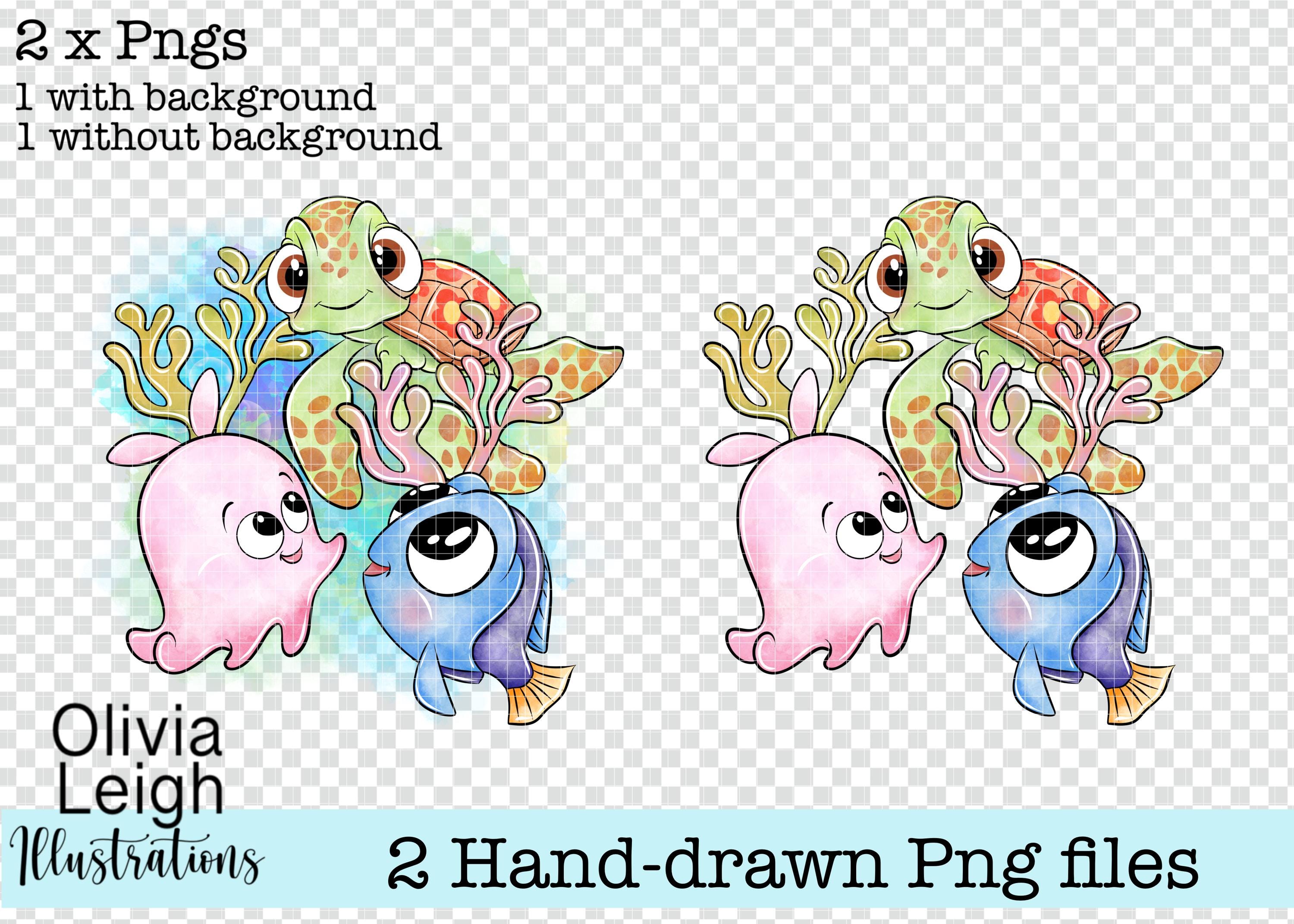 Finding Dory, Finding Nemo, Babies, Cute Clipart PNG Files Hand Drawn ...