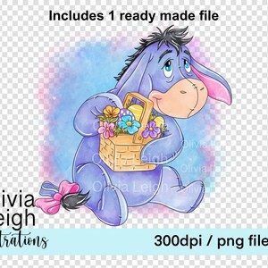 Eeyore Springtime Cute Clipart PNG Files DIGITAL DOWNLOAD Printable - Etsy