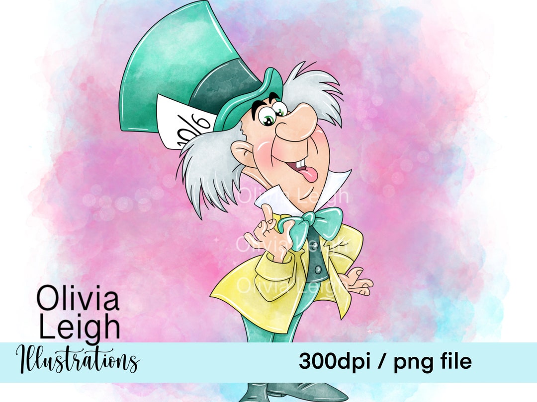 Alice in Wonderland the Mad Hatter Cute Clipart PNG Files DIGITAL ...