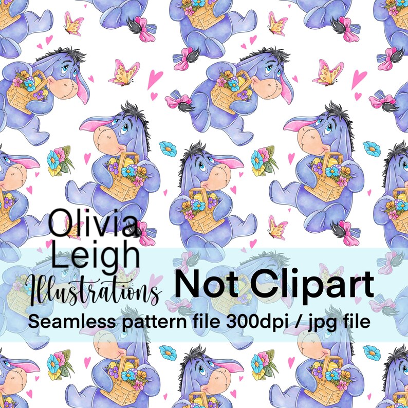 Cute Spring Time Winnie the Pooh Eeyore Seamless Pattern. - Etsy