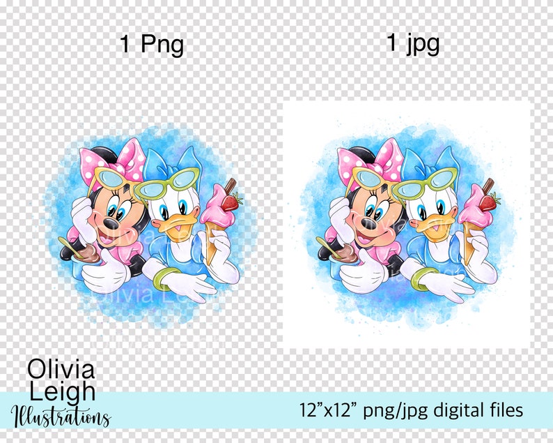 Cute Summer Minnie and Daisy Duck Clipart Sublimation PNG - Etsy