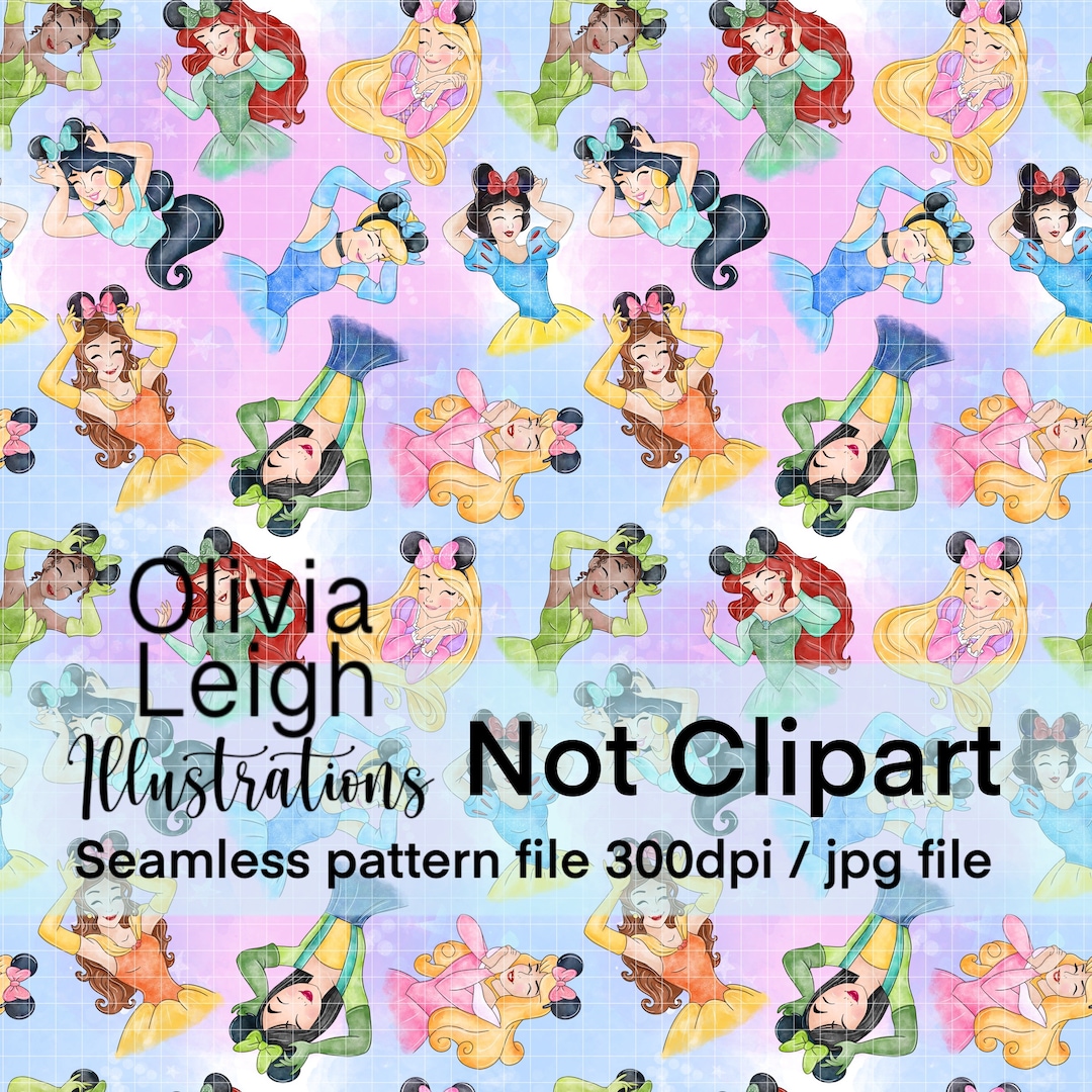 Princess Repeat Pattern. Digital Paper. DIGITAL DOWNLOAD Children's ...